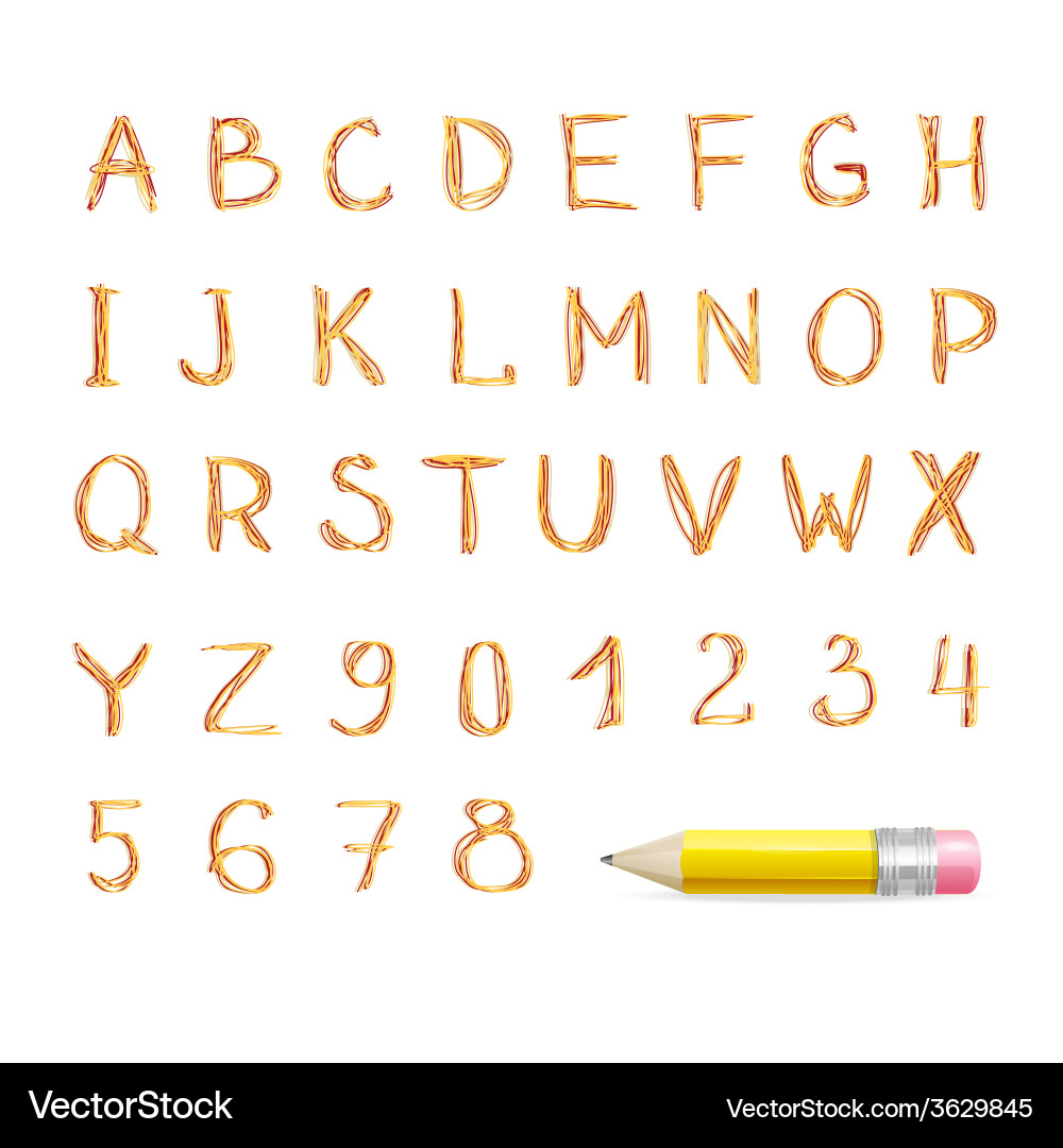 Hand drawn font Royalty Free Vector Image - VectorStock