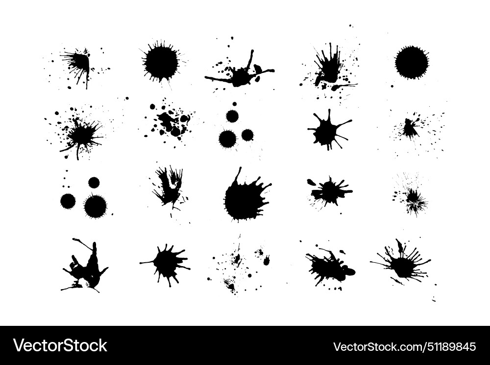 Ink splatter grunge liquid paint splashes Vector Image