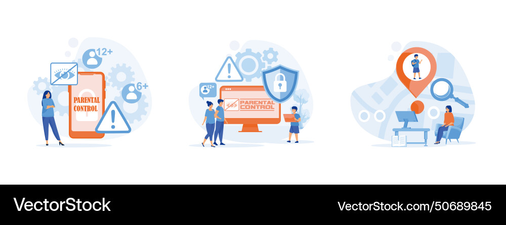 Parental control software dad and mom block Vector Image