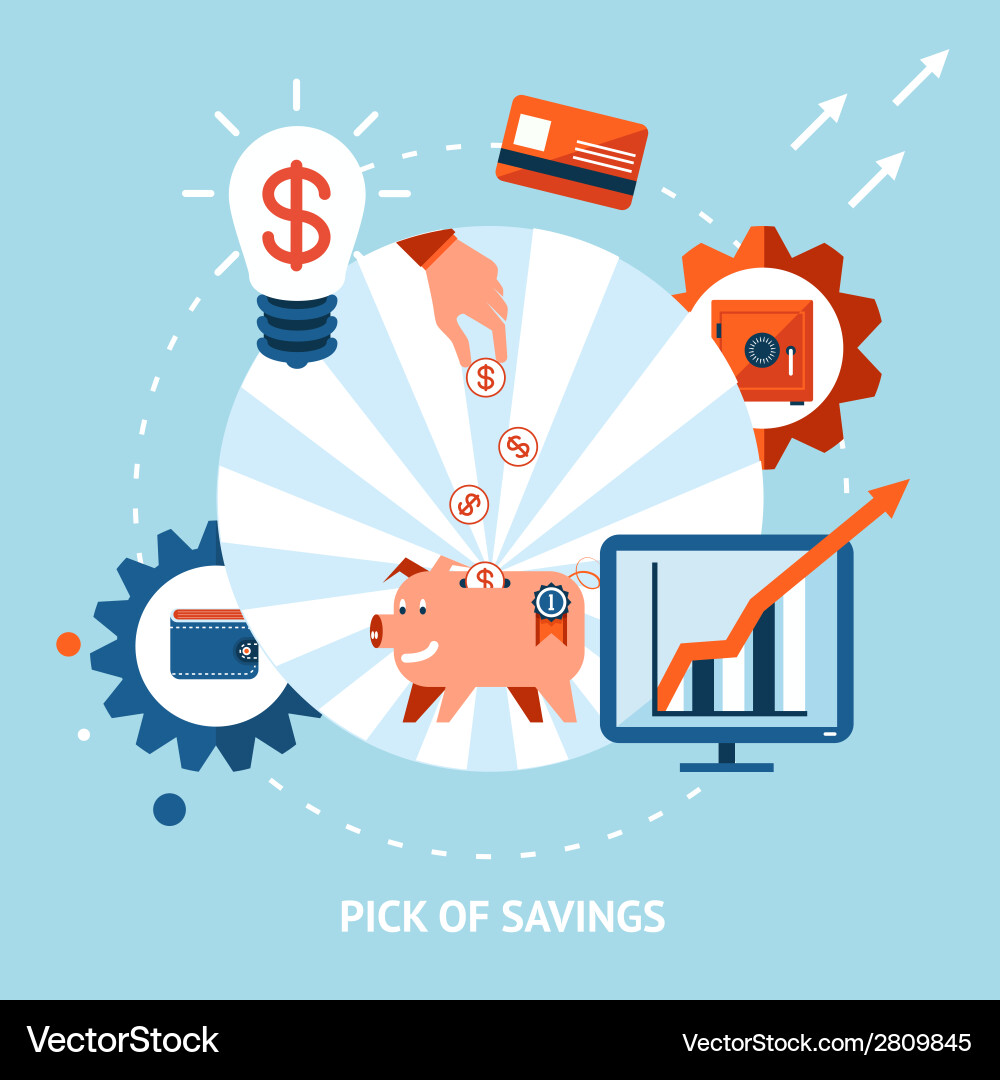 Pick of savings Royalty Free Vector Image - VectorStock