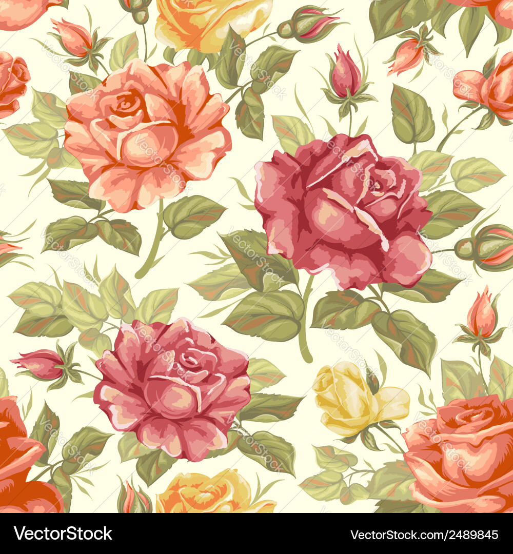 Rose seamless background Royalty Free Vector Image