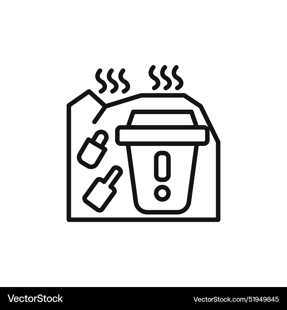 Solid waste logo sign outline Royalty Free Vector Image