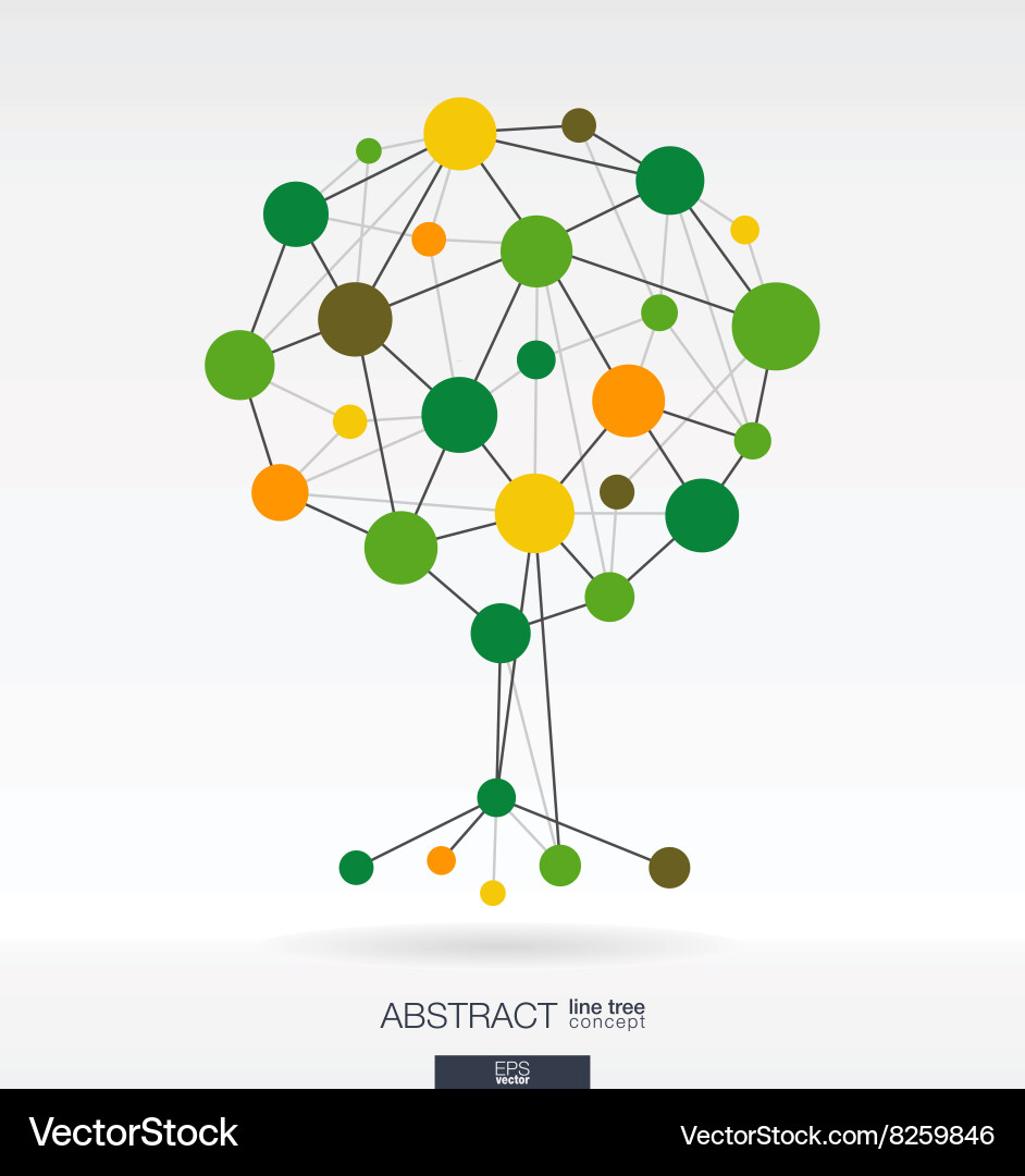 Connected Network Tree Royalty Free Vector Image