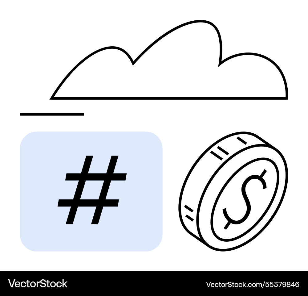 Digital finance concept with cloud metadata tag Vector Image