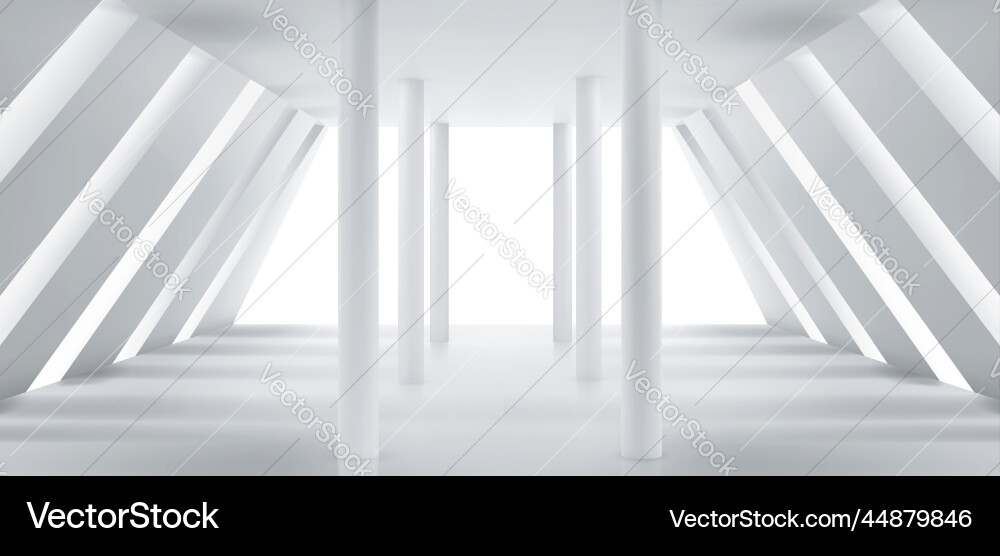 Empty modern hall interior with columns Royalty Free Vector