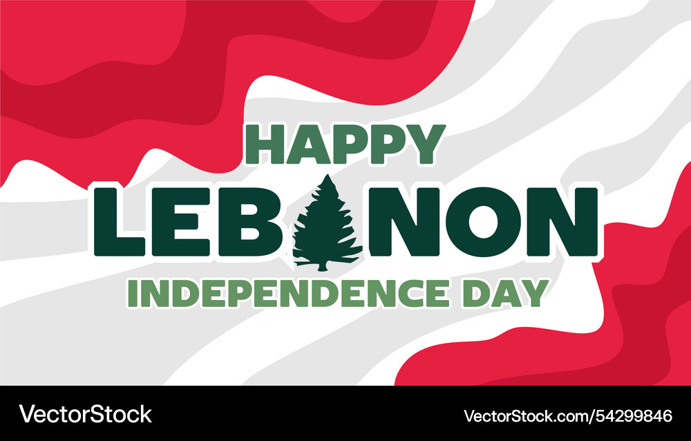 Happy lebanon independence day Royalty Free Vector Image
