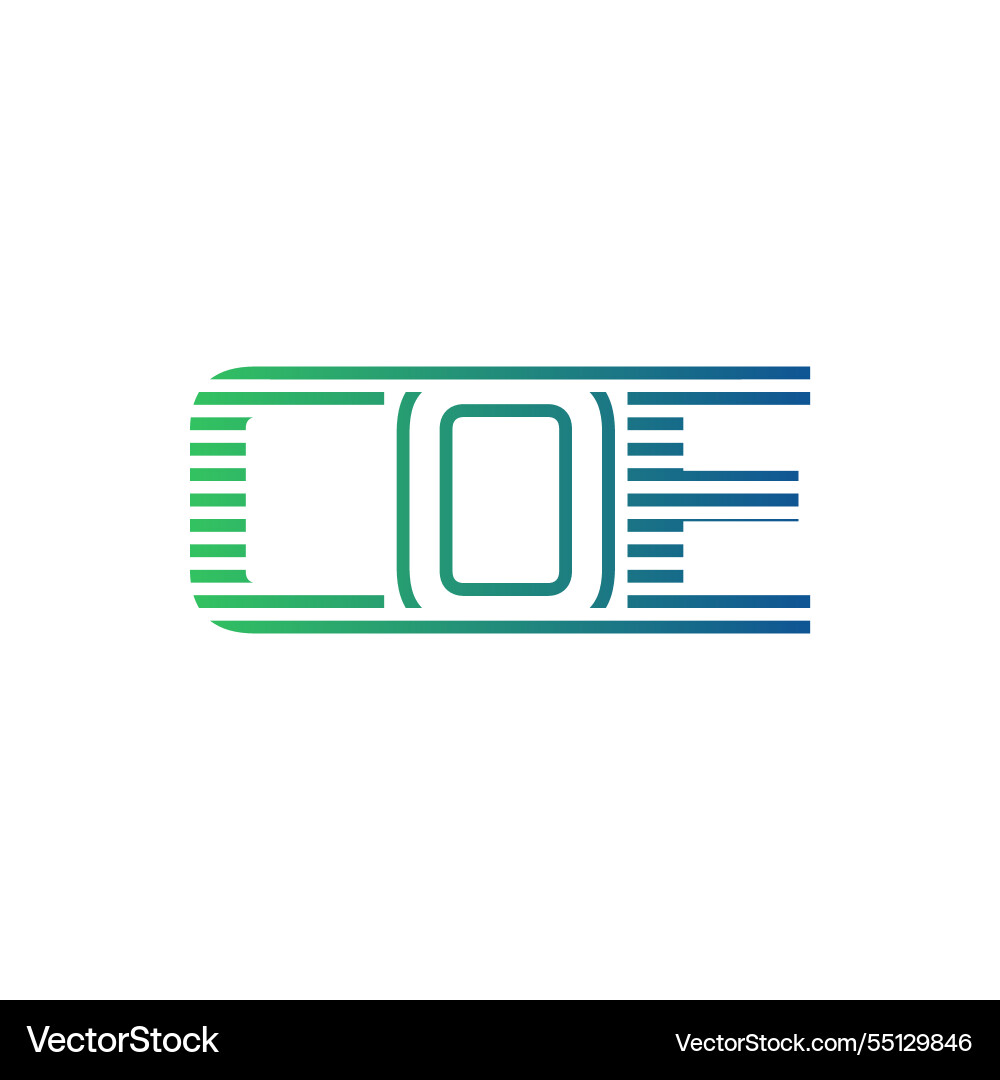 Modern coe logo design letter minimalist Vector Image