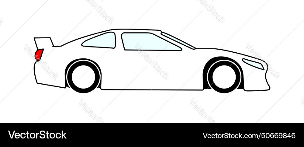 Motorsport auto outline Royalty Free Vector Image
