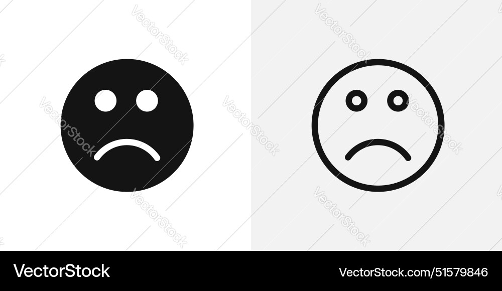 Sad icon set Royalty Free Vector Image - VectorStock