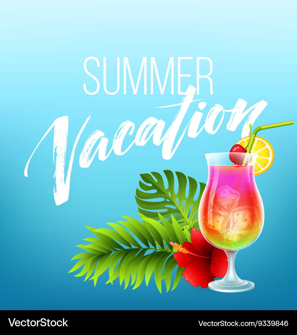 Summer vacation handwriting typography lettering Vector Image