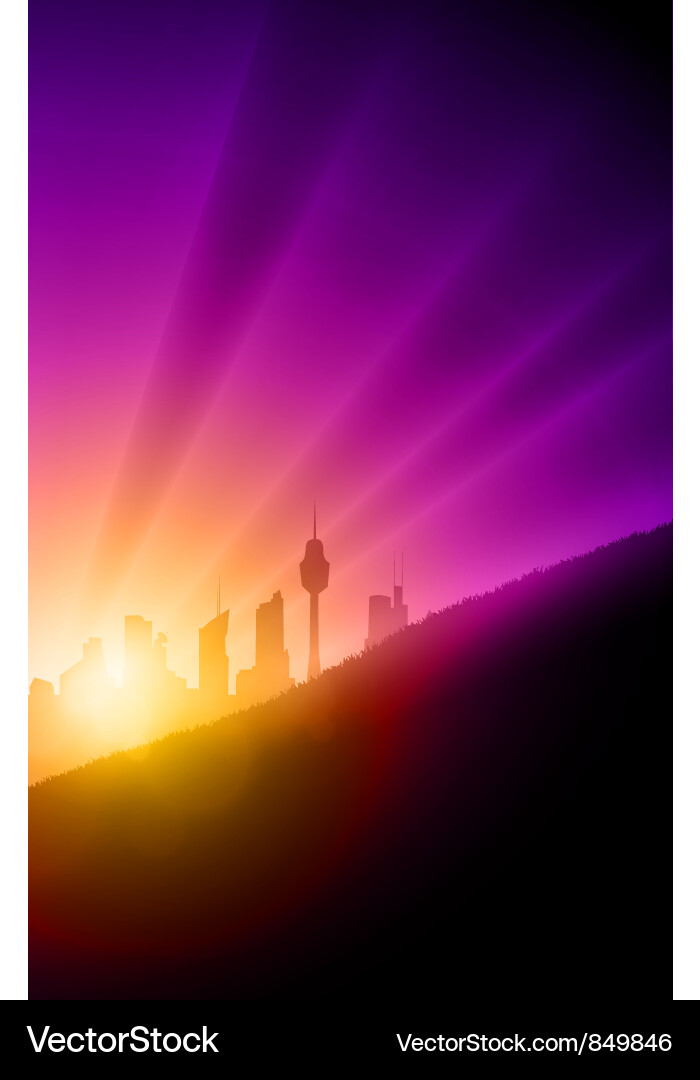 Sunset cityscape Royalty Free Vector Image - VectorStock