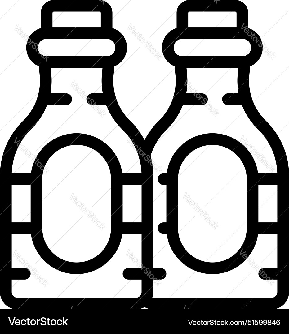 Two bottles packaging mockup are standing side Vector Image