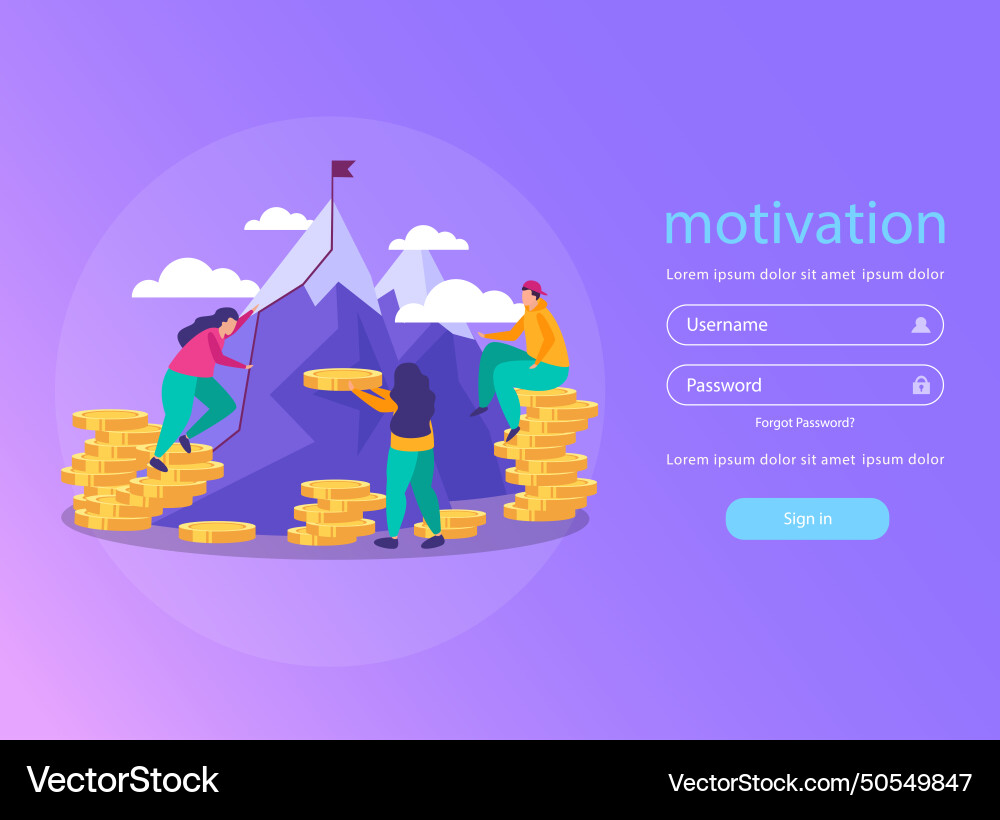 Business gamification landing page Royalty Free Vector Image
