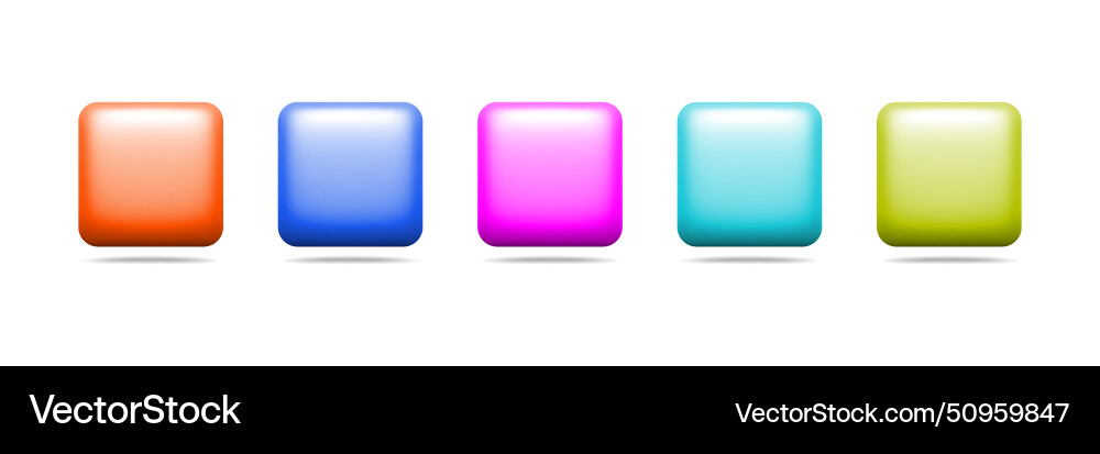 Colorful 3d app icon backgrounds Royalty Free Vector Image