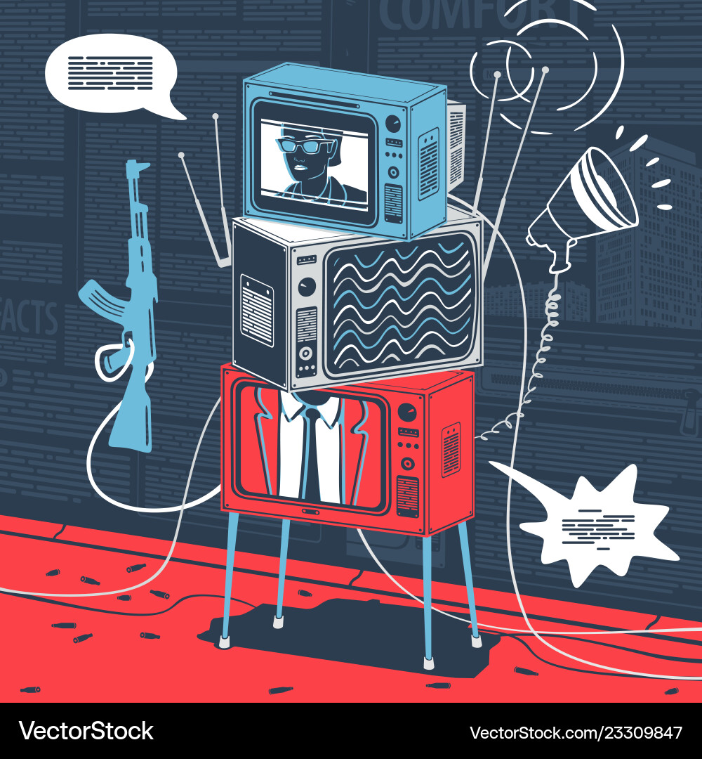 Concept propaganda weapon for information war Vector Image