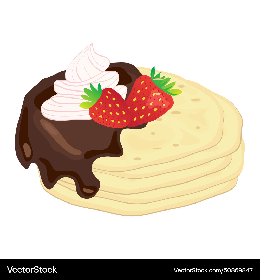 Crepes or pancake with chocolate cream Royalty Free Vector