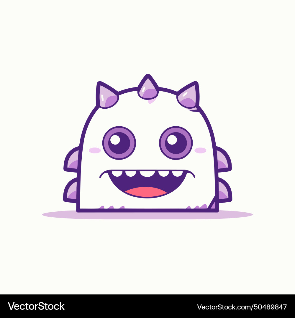 Cute monster in flat cartoon style isolated Vector Image