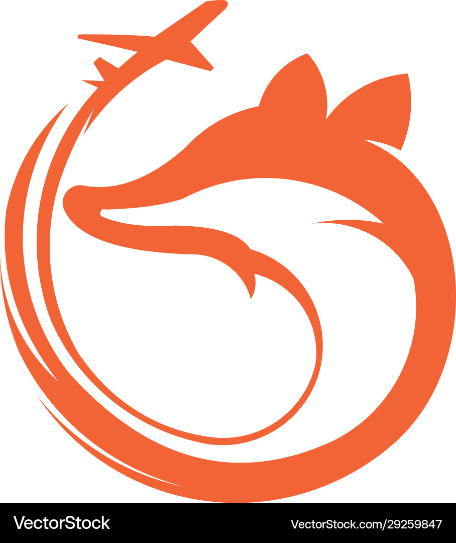 Fox travel logo Royalty Free Vector Image - VectorStock
