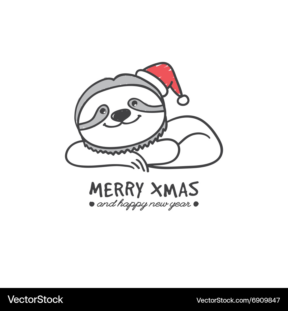 Hand drawn sloth Royalty Free Vector Image - VectorStock