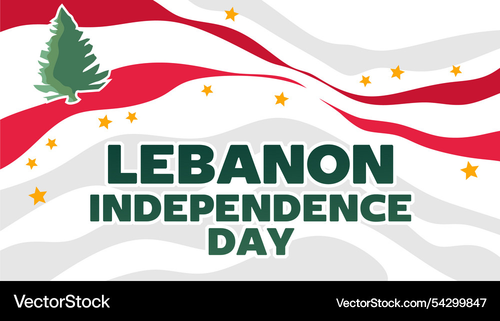 Happy lebanon independence day Royalty Free Vector Image
