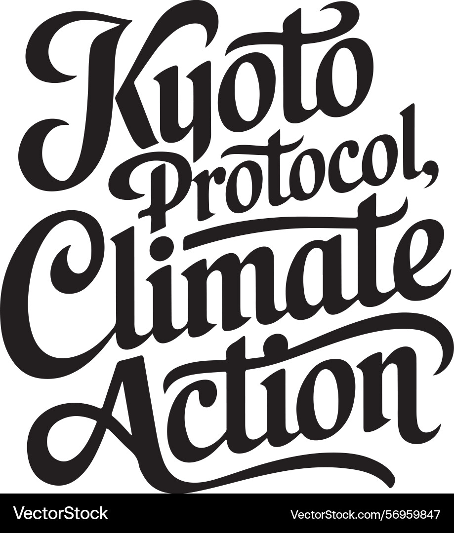 Kyoto protocol climate action now Royalty Free Vector Image