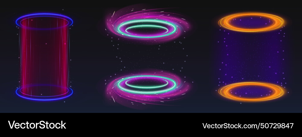 Magic neon glow portal for game ui design Vector Image