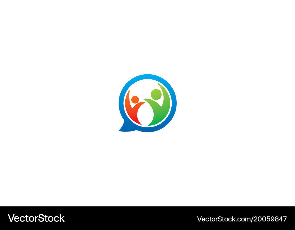 People Communication Chat Logo Royalty Free Vector Image