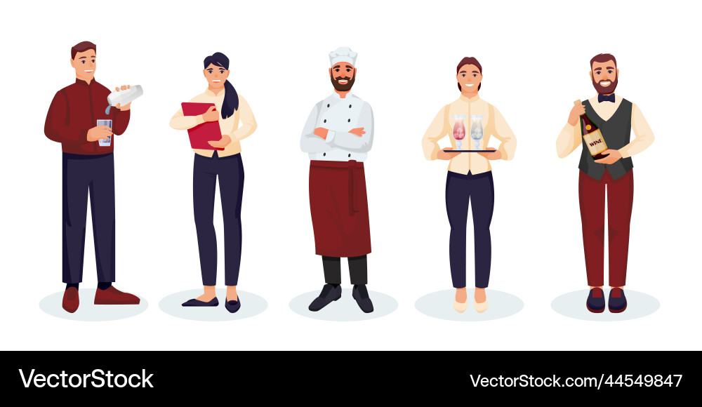 Restaurant staff team Royalty Free Vector Image