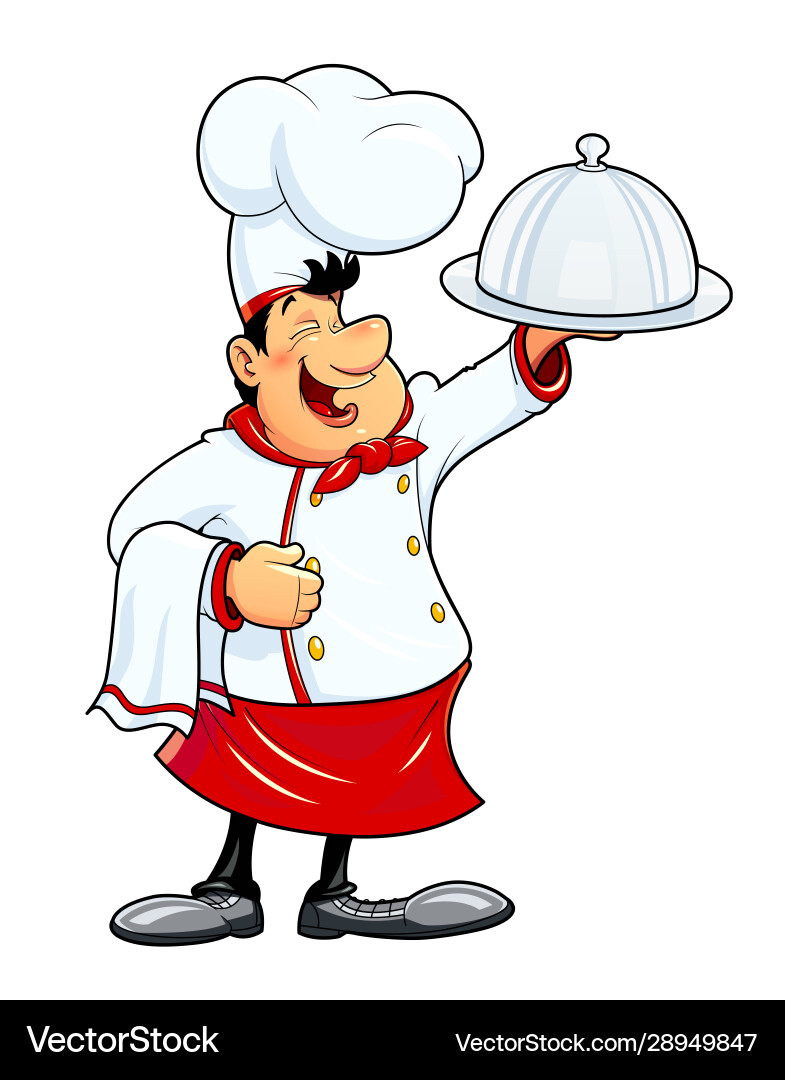 Smiling cook cartoon Royalty Free Vector Image