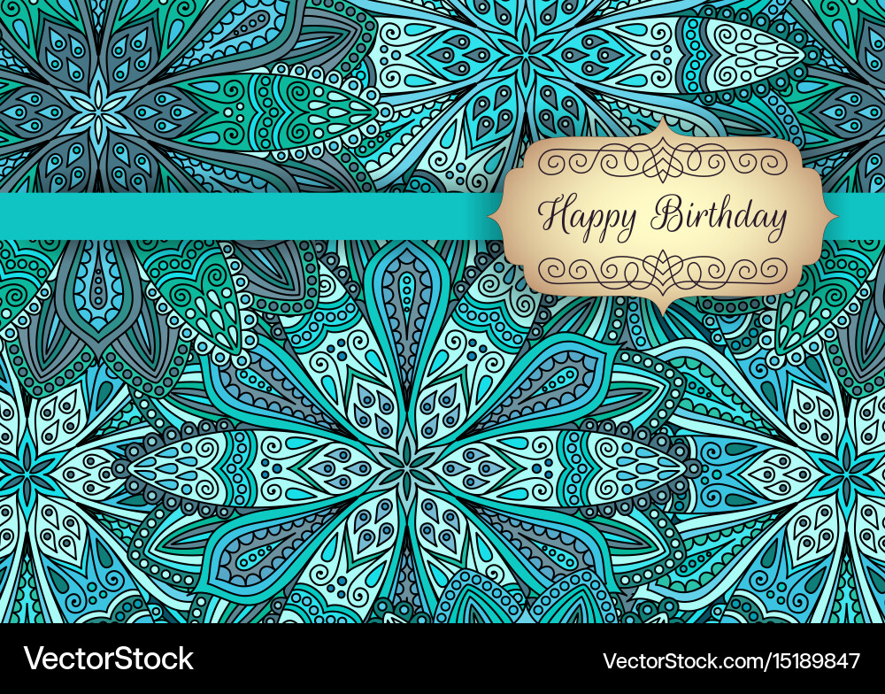Turquoise blue greeting template outer Royalty Free Vector