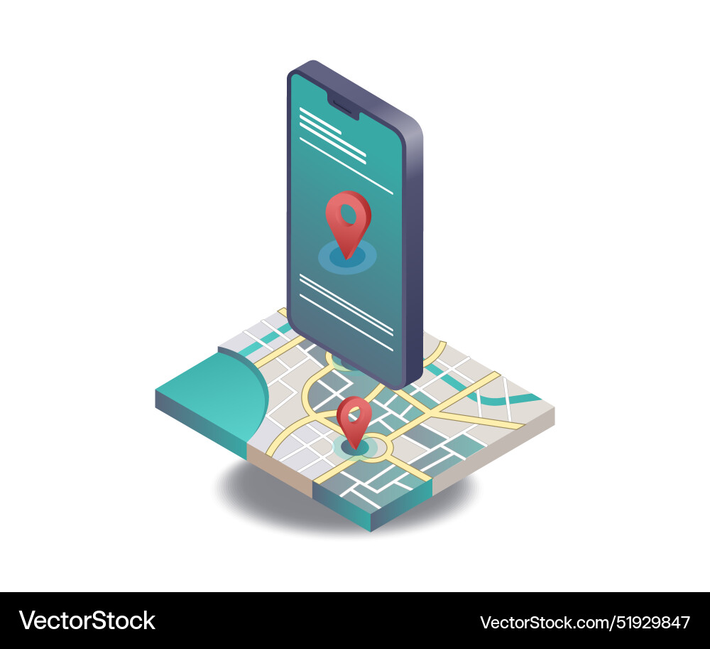 Update on smartphone map applications Royalty Free Vector