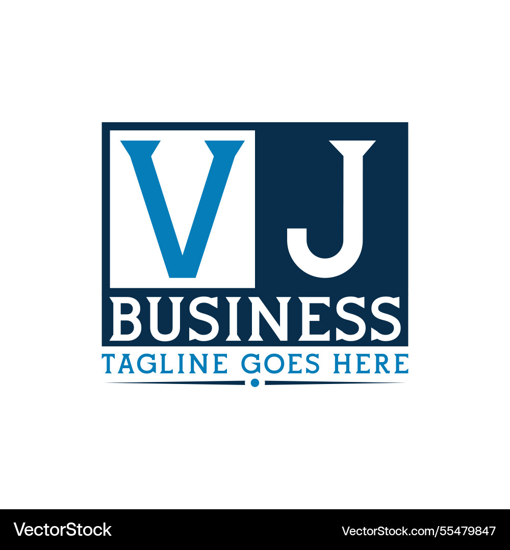 Vj logo letter business design Royalty Free Vector Image