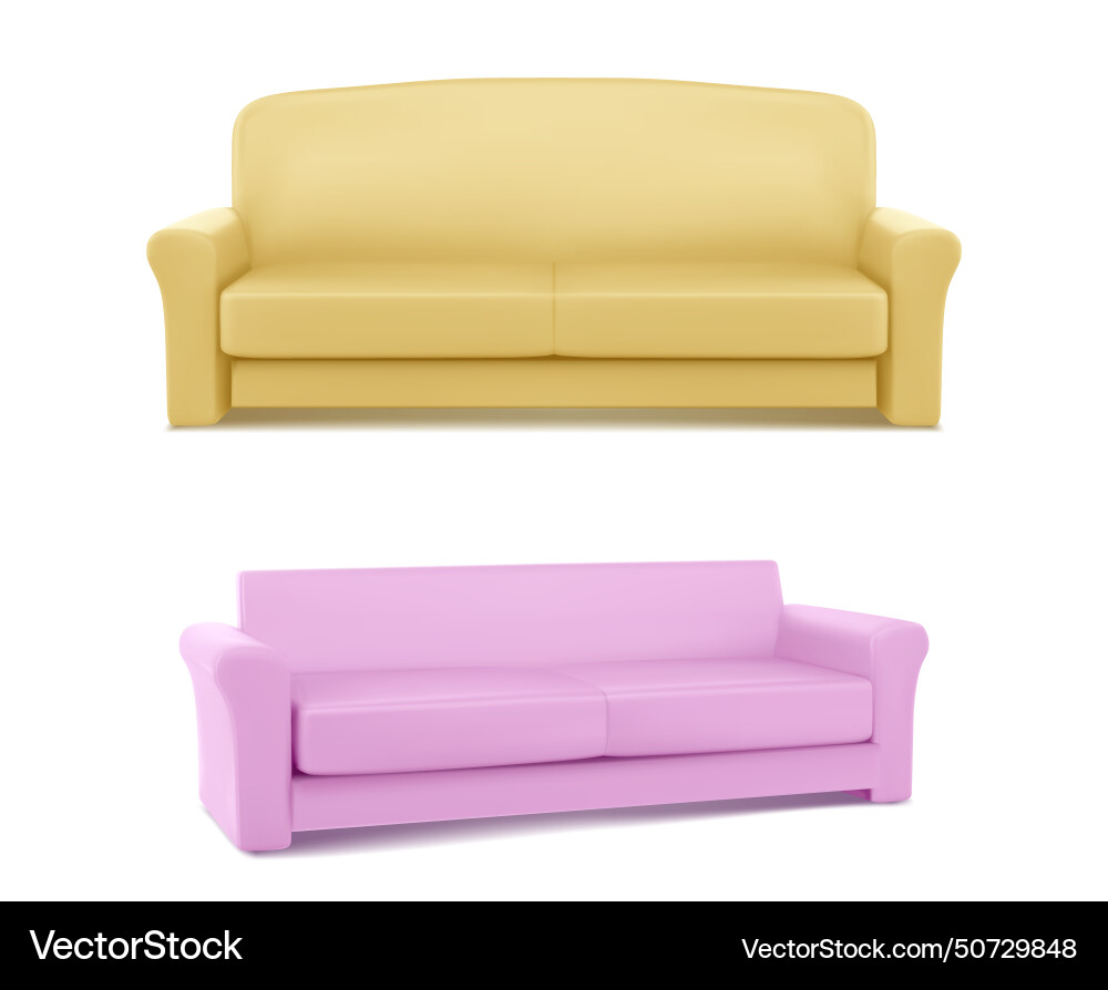 3d couches set isolated on white background Vector Image