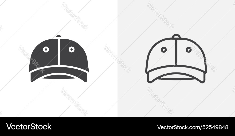 Cap thin line icon set Royalty Free Vector Image