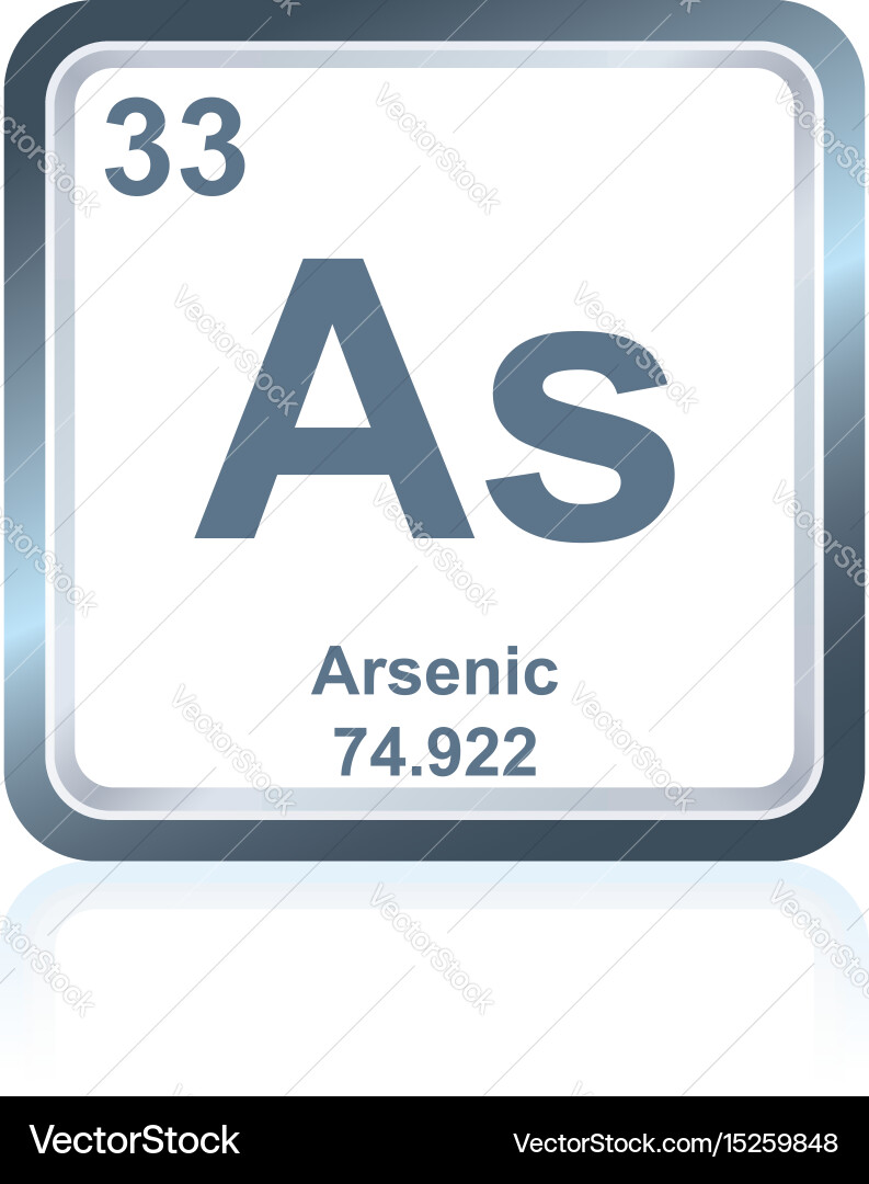 Chemical element arsenic from the periodic table Vector Image