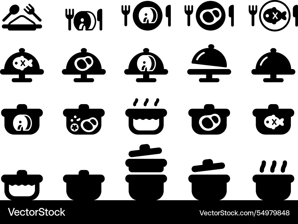 Food and kitchenware symbols Royalty Free Vector Image