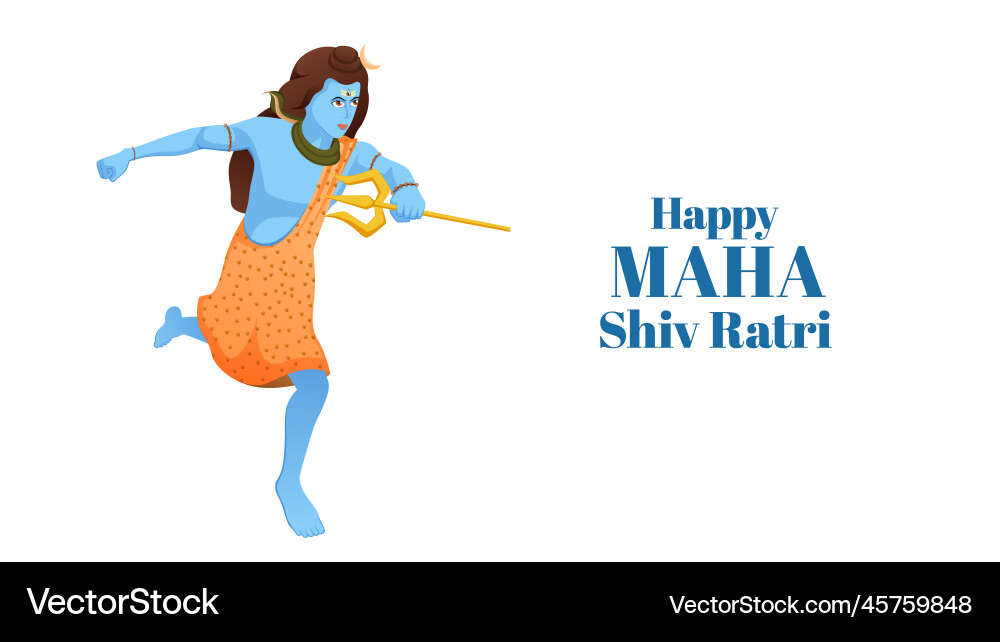 Happy maha shivratri shiv ratri Royalty Free Vector Image