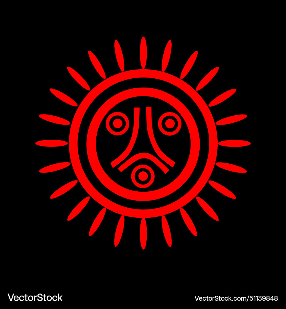 Human face on sun symbol Royalty Free Vector Image