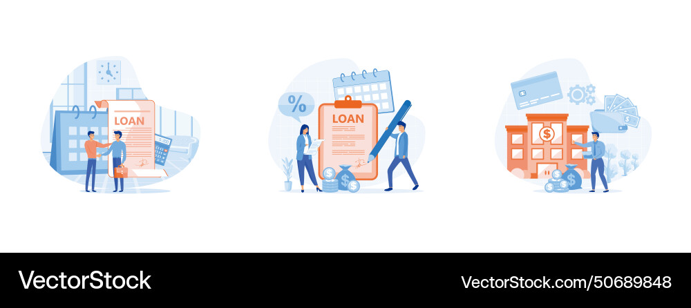 Loan agreement concept credit refunding Royalty Free Vector