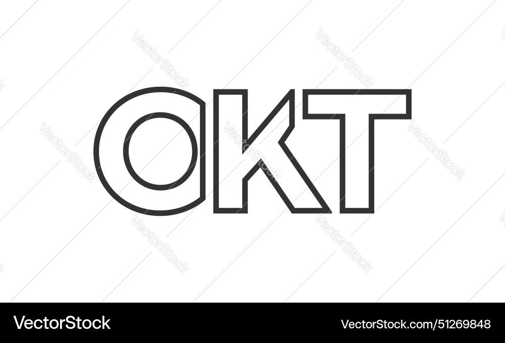 Okt logo design template with strong and modern Vector Image