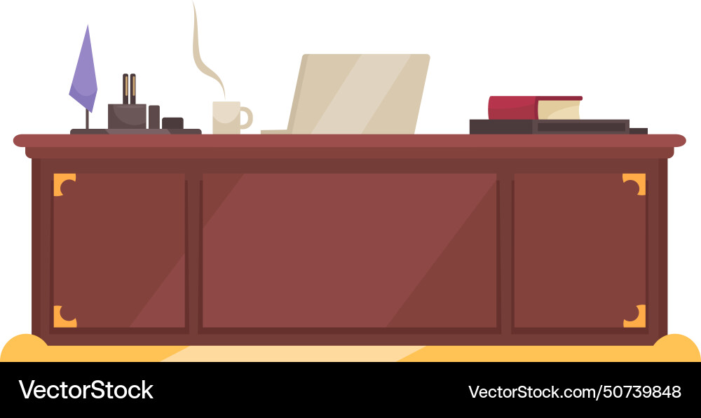 Presidents table workplace composition Royalty Free Vector