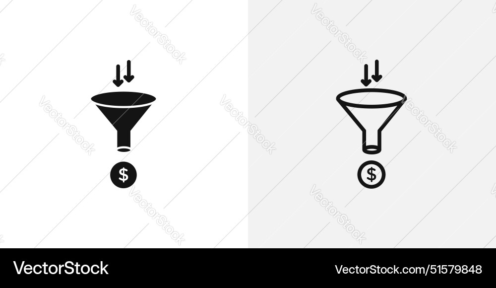 Sales funnel icon set Royalty Free Vector Image