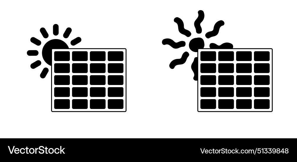 Solar panels and sun symbol environmentally Vector Image