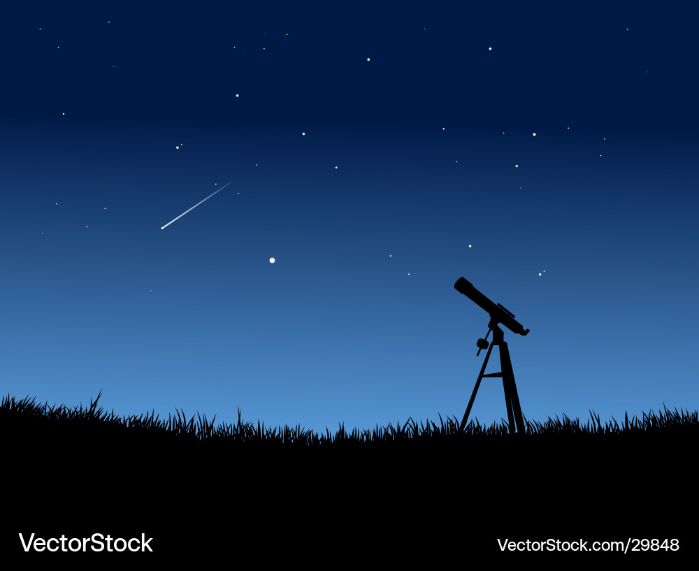 Stargazing with falling star Royalty Free Vector Image