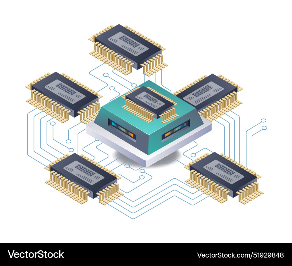 Upgrading chip technology networks Royalty Free Vector Image