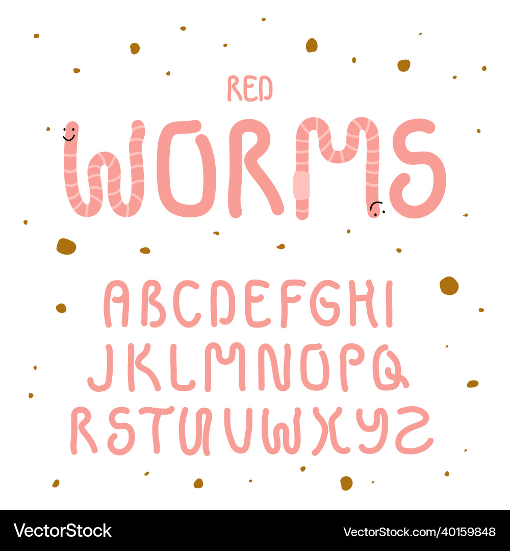 Worms font Royalty Free Vector Image - VectorStock