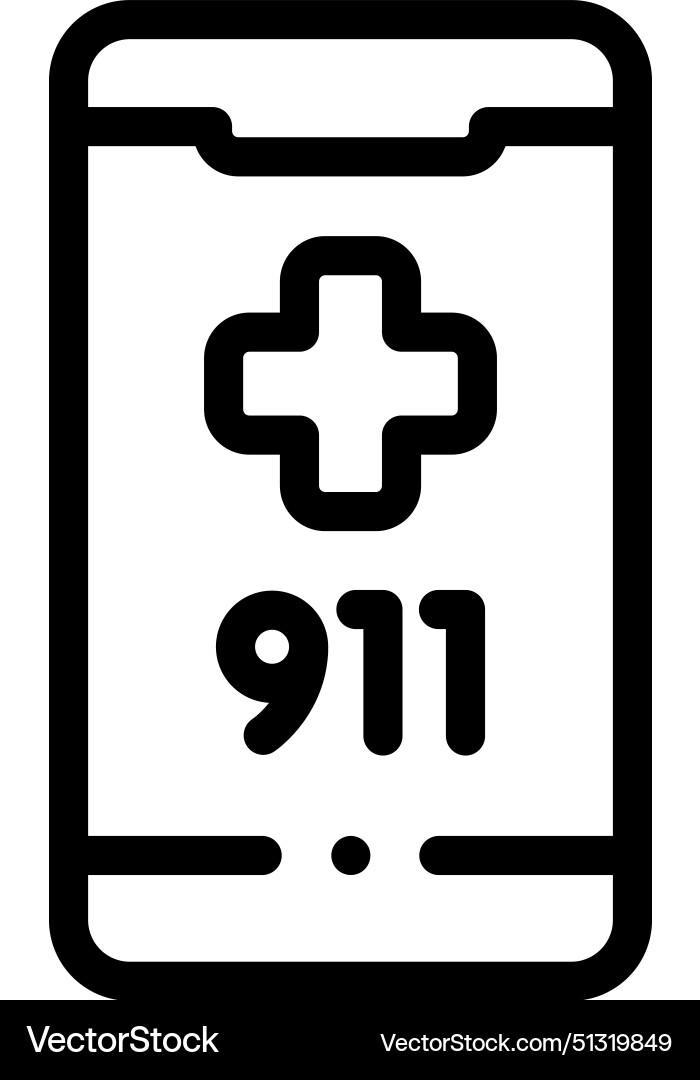 911 icon thin linear style design isolated Vector Image