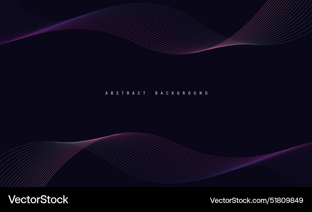 Abstract purple blue line wave curve on dark Vector Image