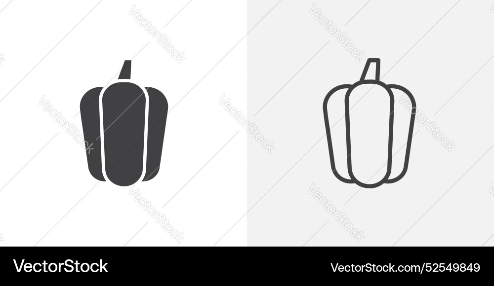 Capsicum thin line icon set Royalty Free Vector Image