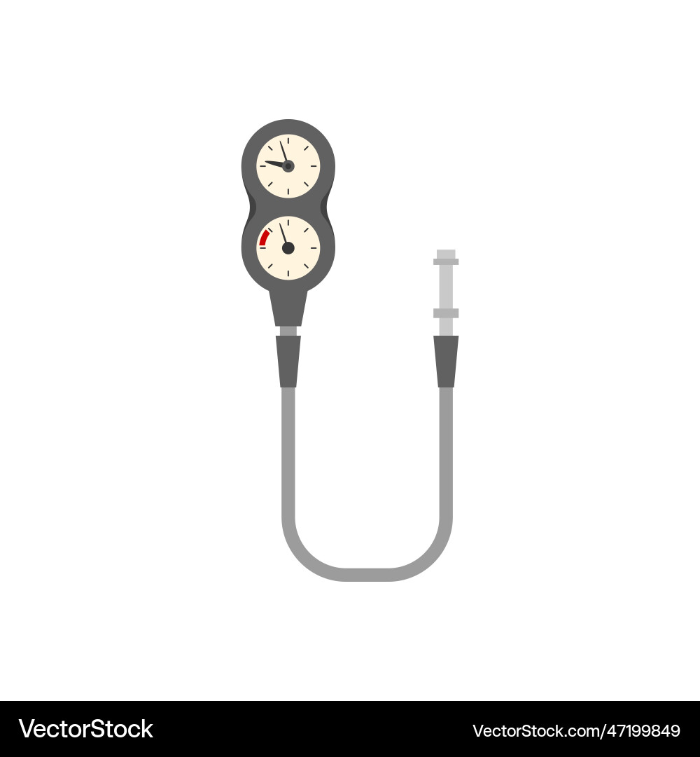 Diver oxygen pressure measuring device flat Vector Image